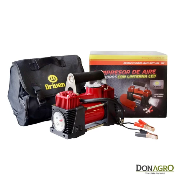 Compresor 12v 2 Cilindros Metalico LUZ LED Driven - Don Agro